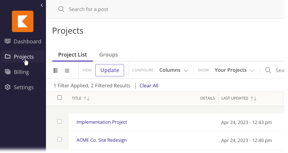 New Client Walkthrough – Kantata Knowledge Base