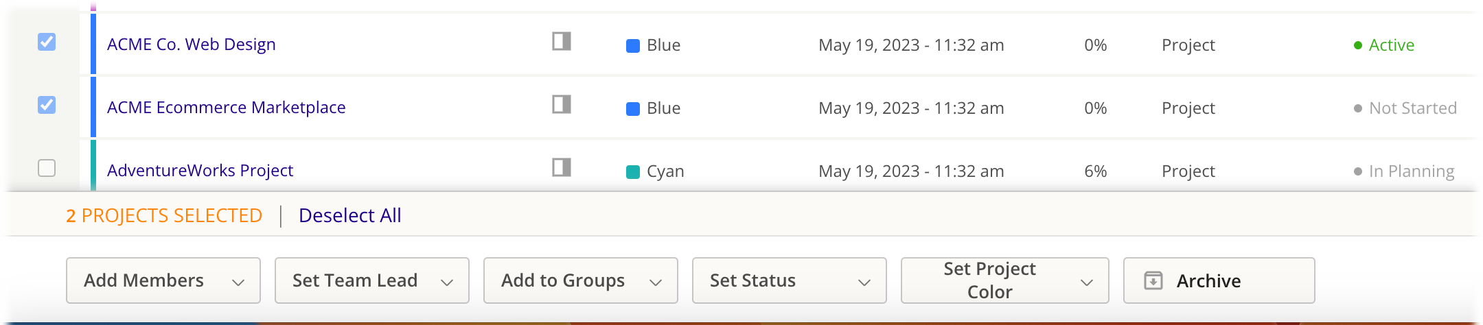 Project List Overview – Kantata Knowledge Base
