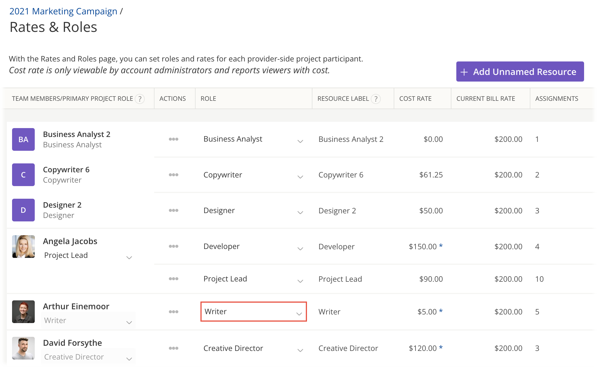Override Team Member Rates For A Project Kantata Knowledge Base