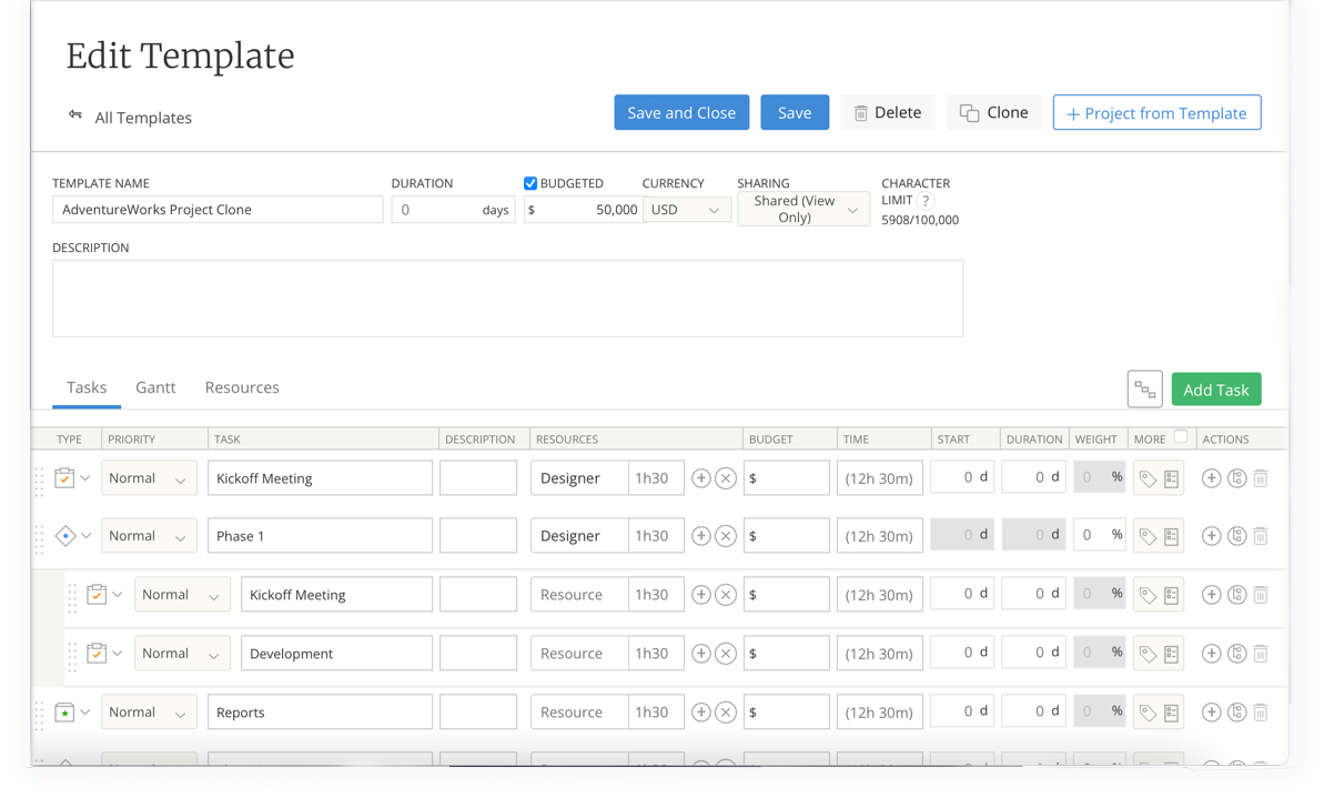 Clone a Template – Kantata Knowledge Base